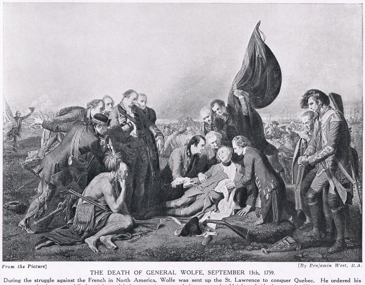 Der Tod von General Wolfe, 13. September 1759, Illustration aus ...