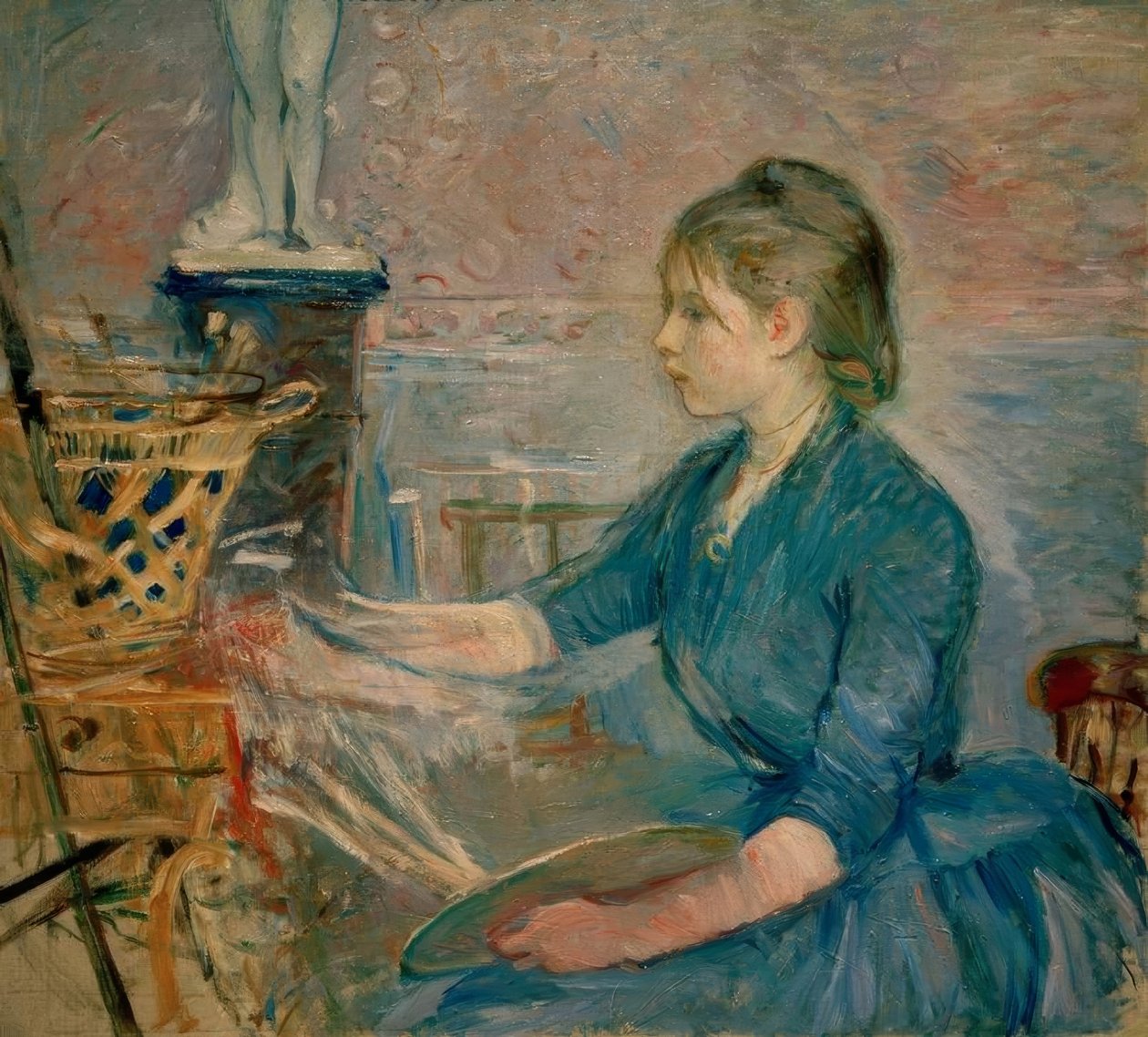 Paule Gobillard beim Malen von Berthe Morisot: Kunstdruck