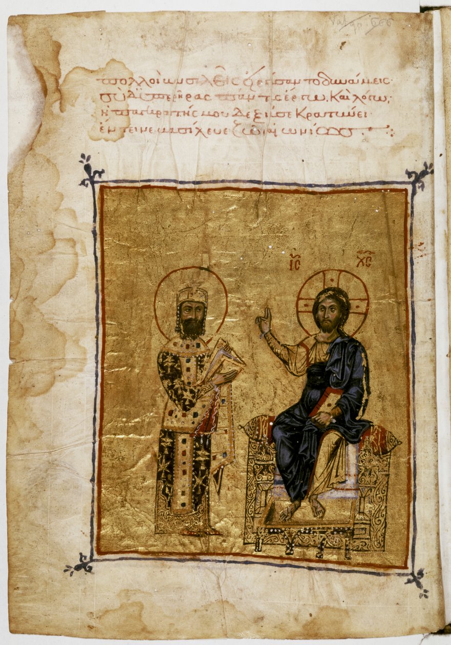 Kaiser Alexios I. und Jesus Christus von Byzantine