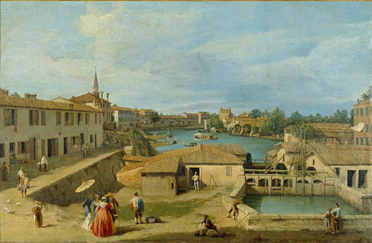 Ein Blick auf Dolo am Brenta-Kanal, ca. 1725-1729