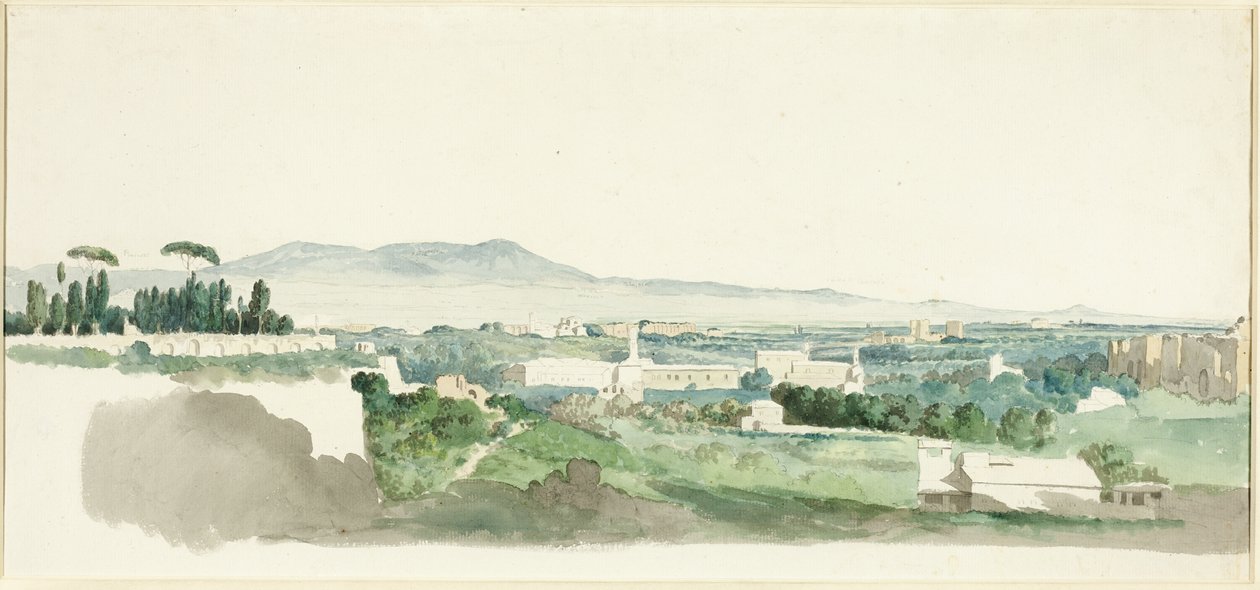 Ein Blick vom Palatin-Hügel, Rom, die Albaner Berge in der Ferne