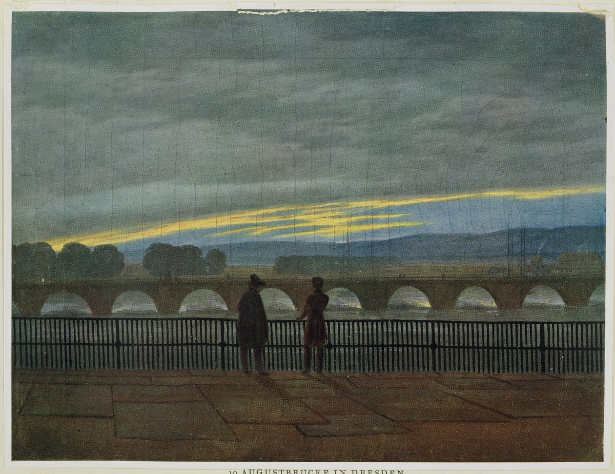 Augustusbrücke in Dresden von Caspar David Friedrich