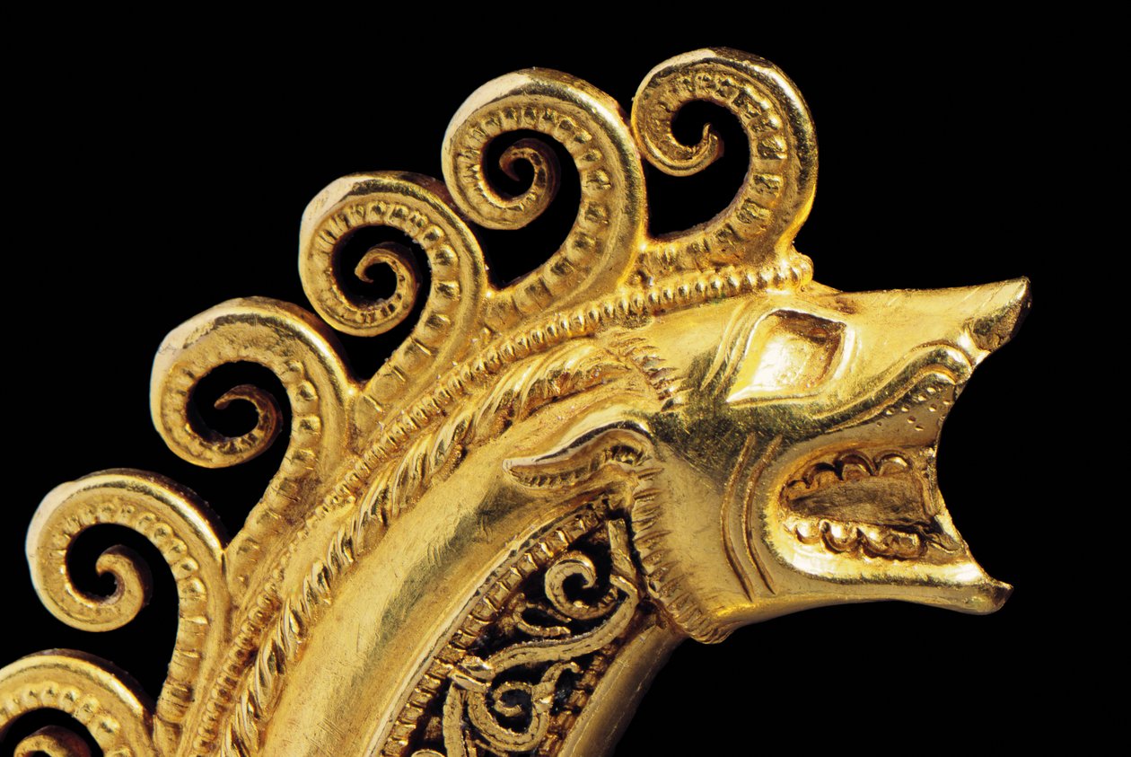 Hochbedeutende La Tene Kriegerfibel (Detail) von Celtic