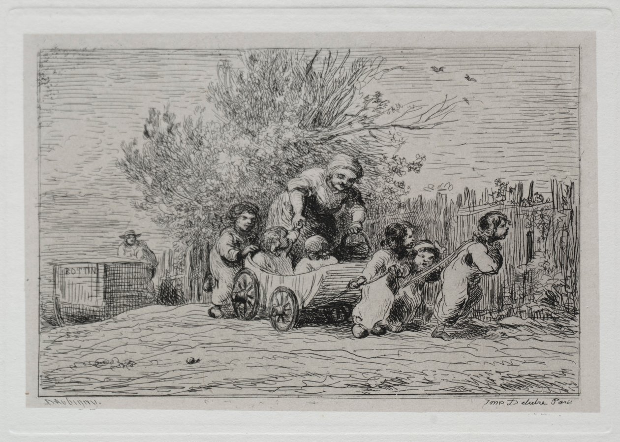 Die Bootsfahrt: Erbe des Karrens Die Kinder mit dem Karren, 1861