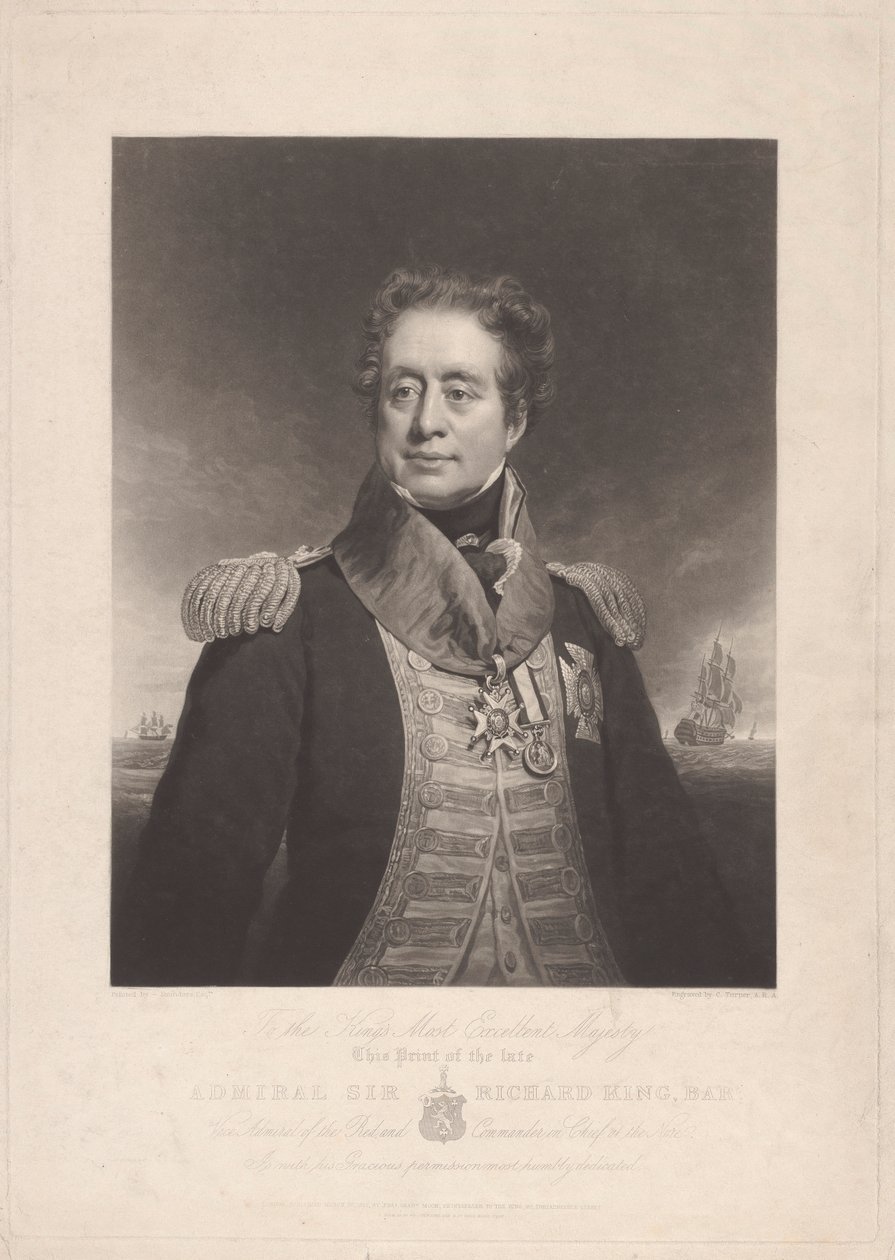 Admiral Sir Richard King von Charles Turner: Kunstdruck
