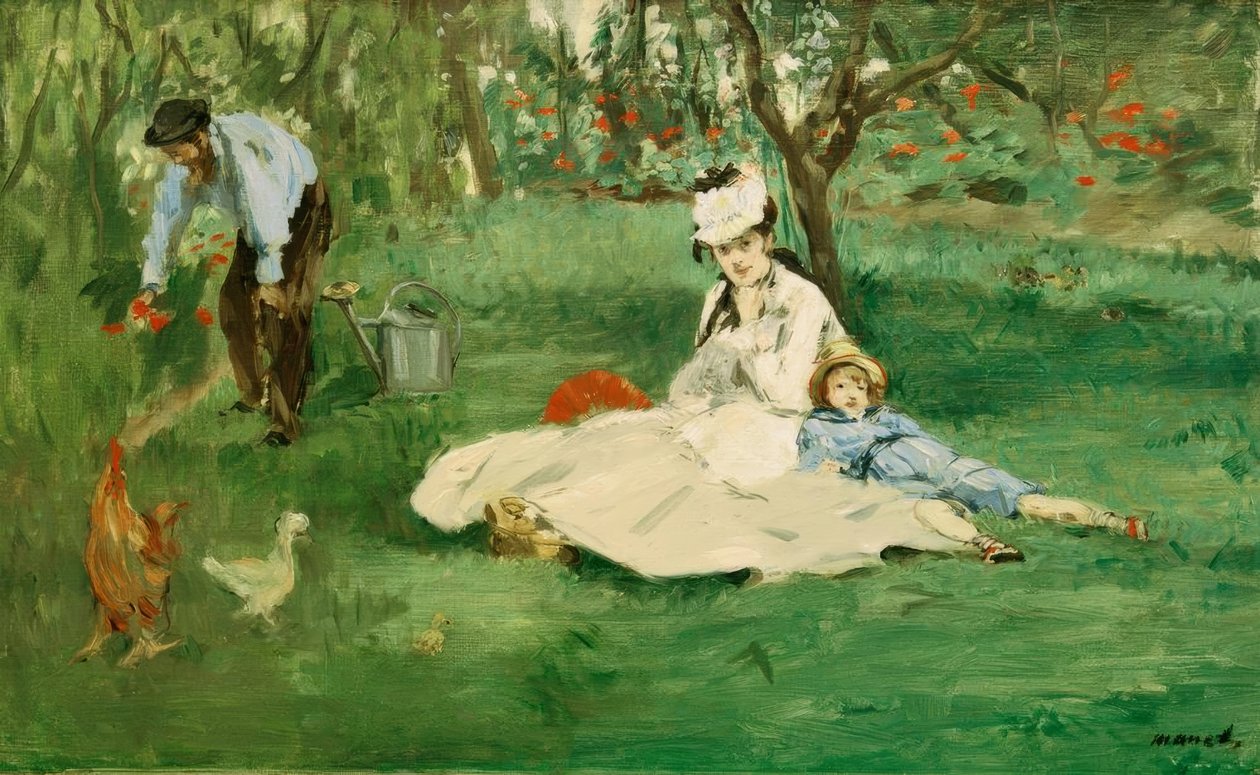 Die Familie Monet im Garten von Claude Monet: Kunstdruck