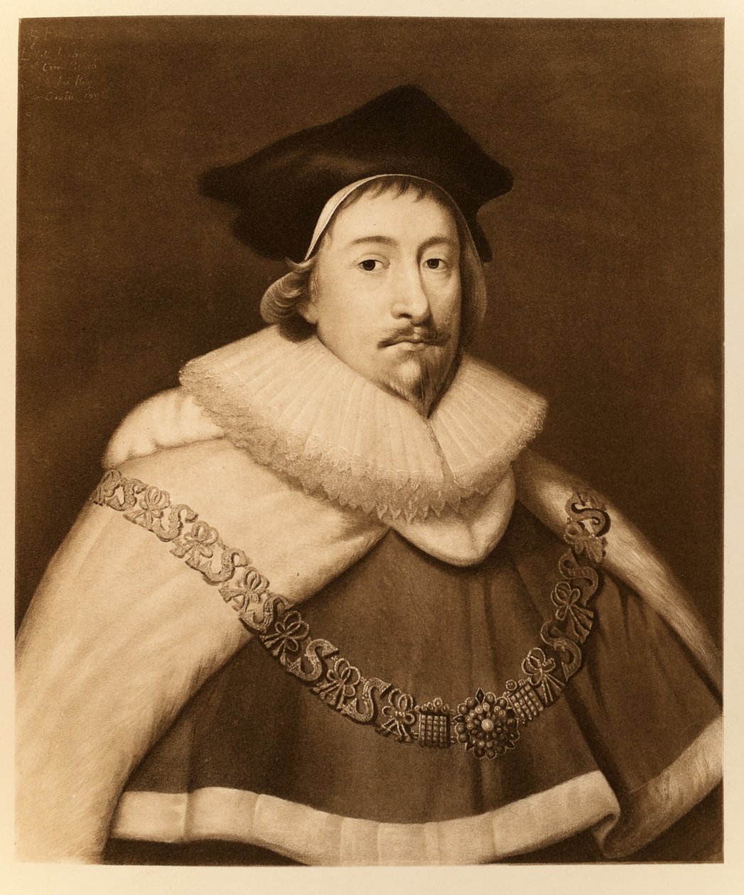 Sir Edward Coke, aus 'James I und VI', gedruckt von Manzi Joyant und Co ...