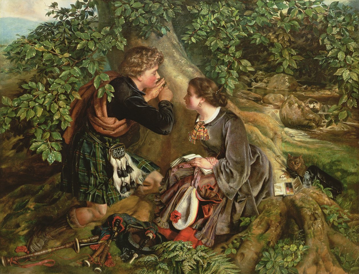 Schottische Liebende, 1863 von Daniel Maclise: Kunstdruck