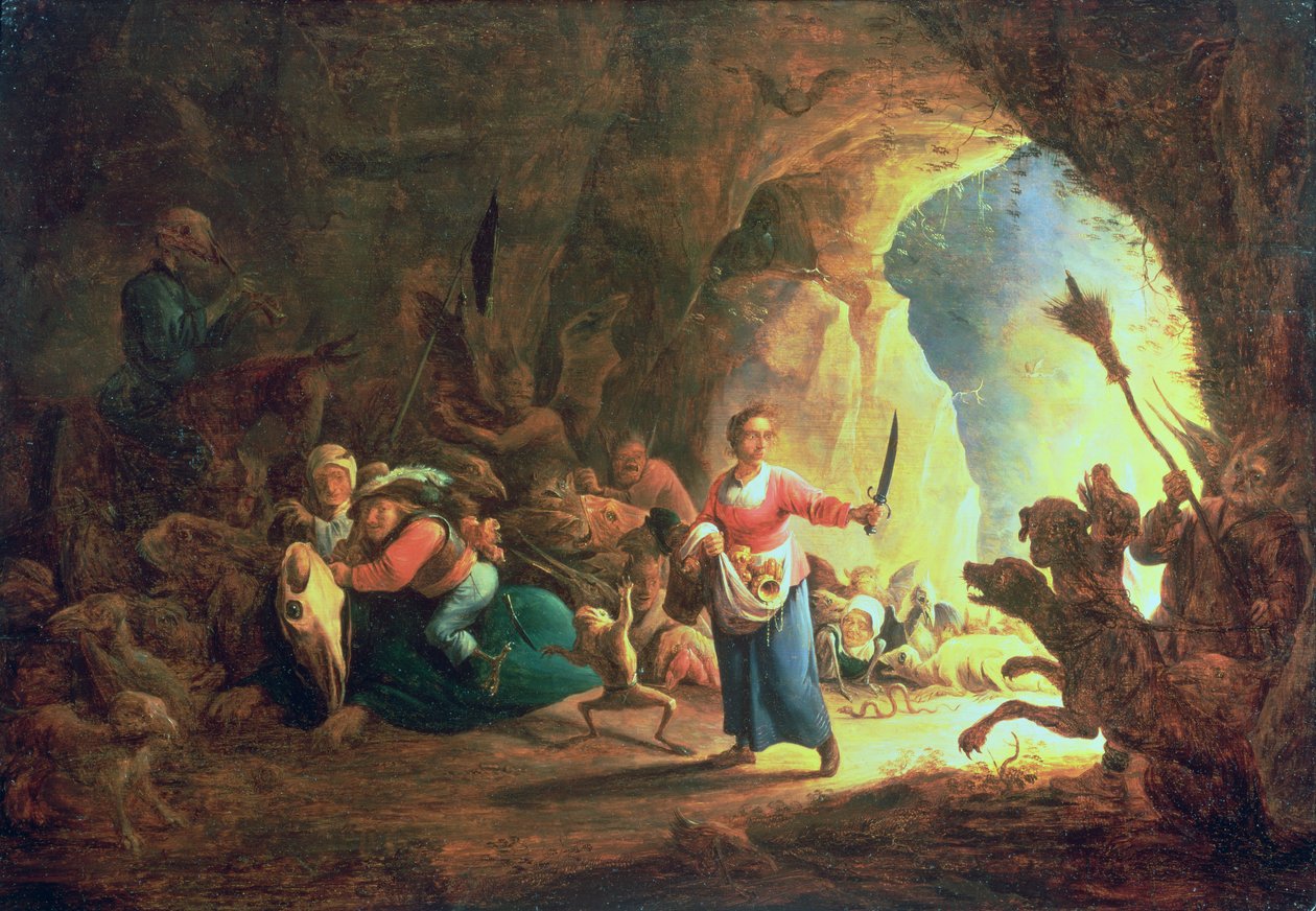 Die Tore der Unterwelt von David III Ryckaert: Kunstdruck