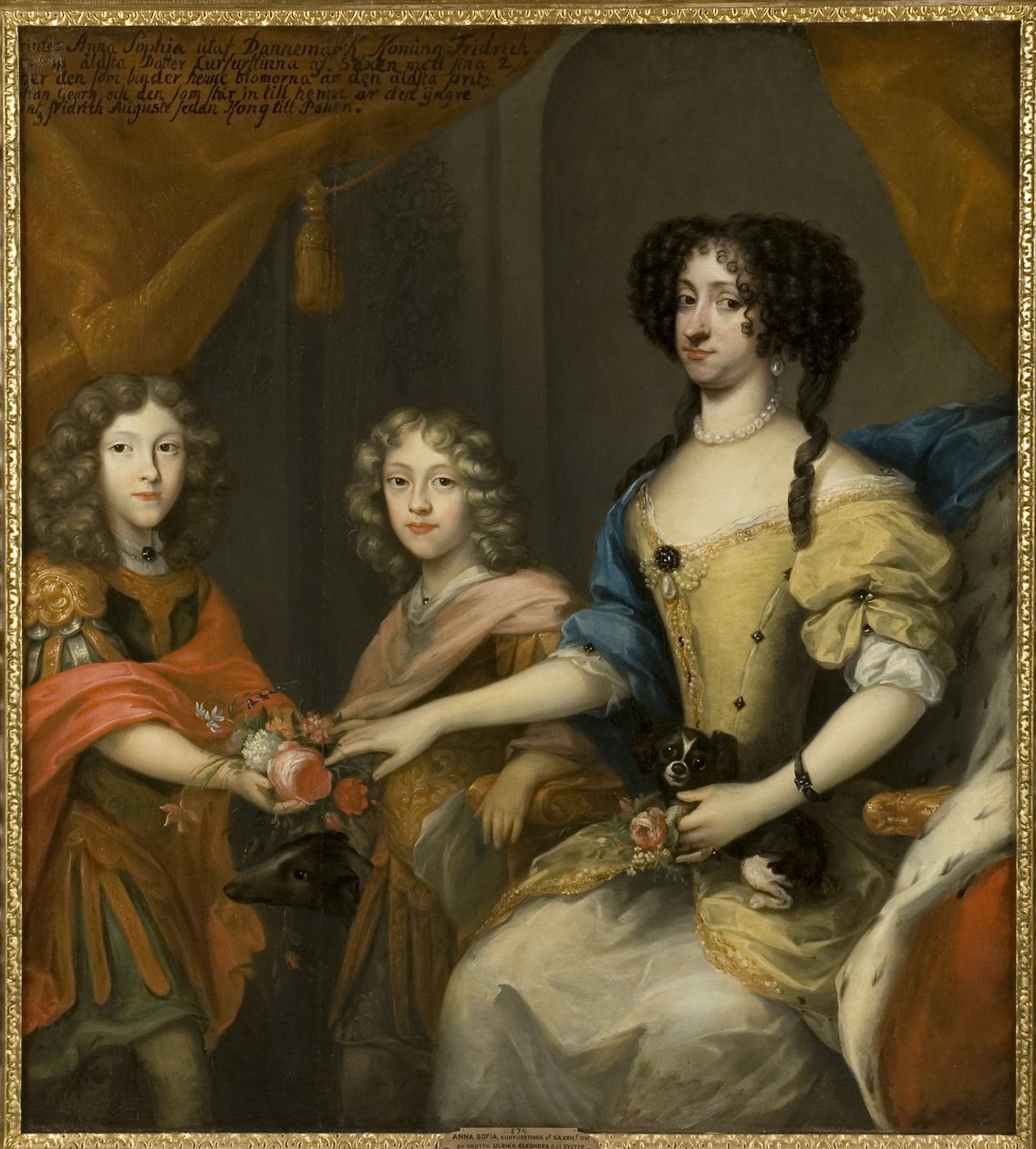 Anna Sophie von Dänemark, Kurfürstin von Sachsen mit Söhnen Johann ...