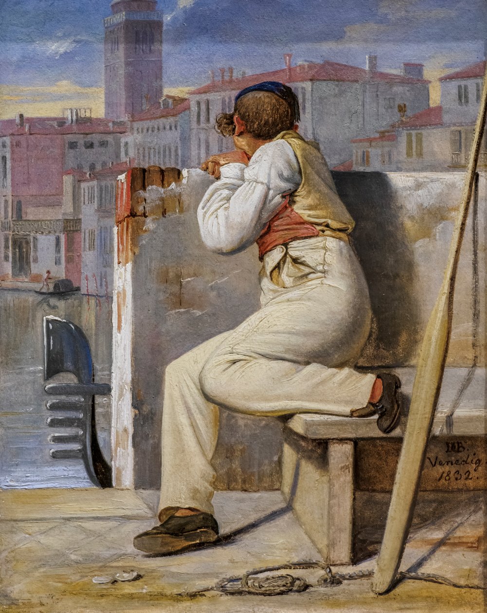 Ein Gondoliere, Venedig von Ditlev Conrad Blunck: Kunstdruck
