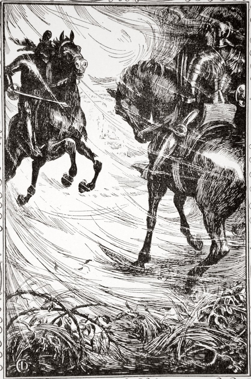 Sore was the contest, 1905 von Dora Curtis: Kunstdruck