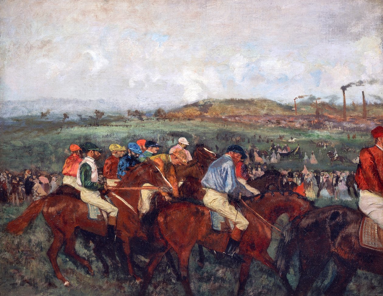 Das Herrenrennen, vor dem Start von Edgar Degas: Kunstdruck
