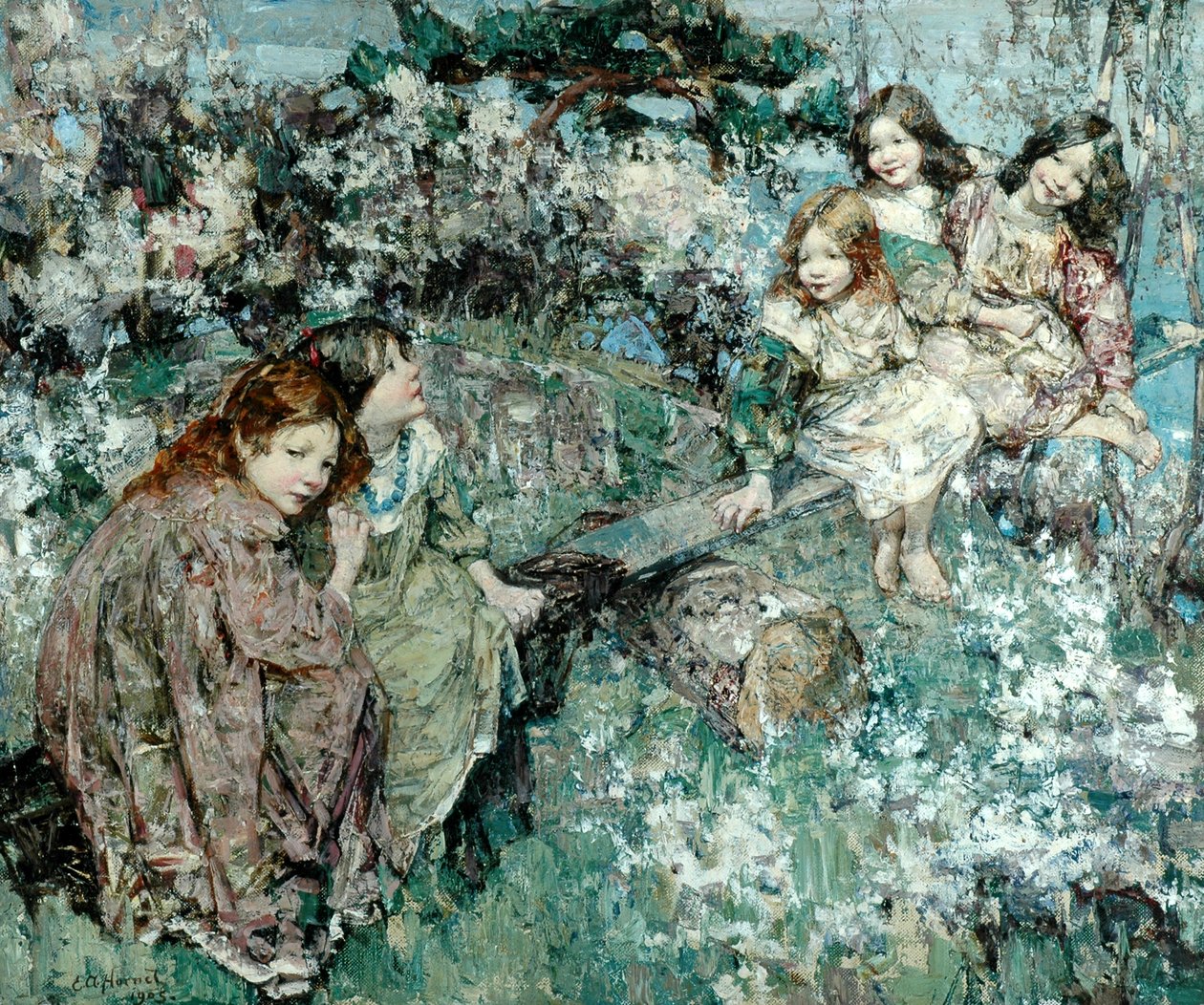 Die Wippe von Edward Atkinson Hornel: Kunstdruck kaufen