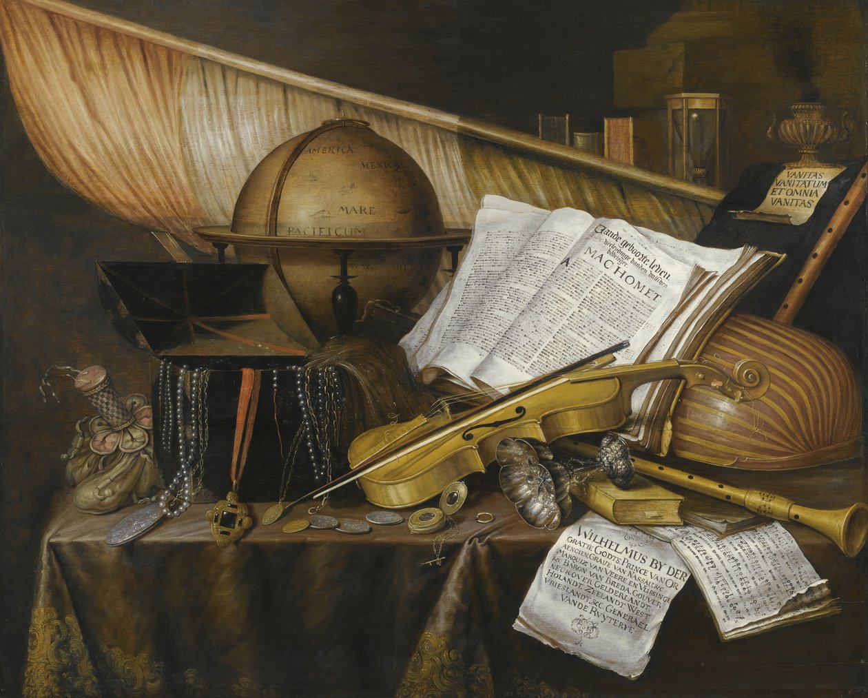 Vanitas-Stillleben, 1632 von Edward Collier: Kunstdruck