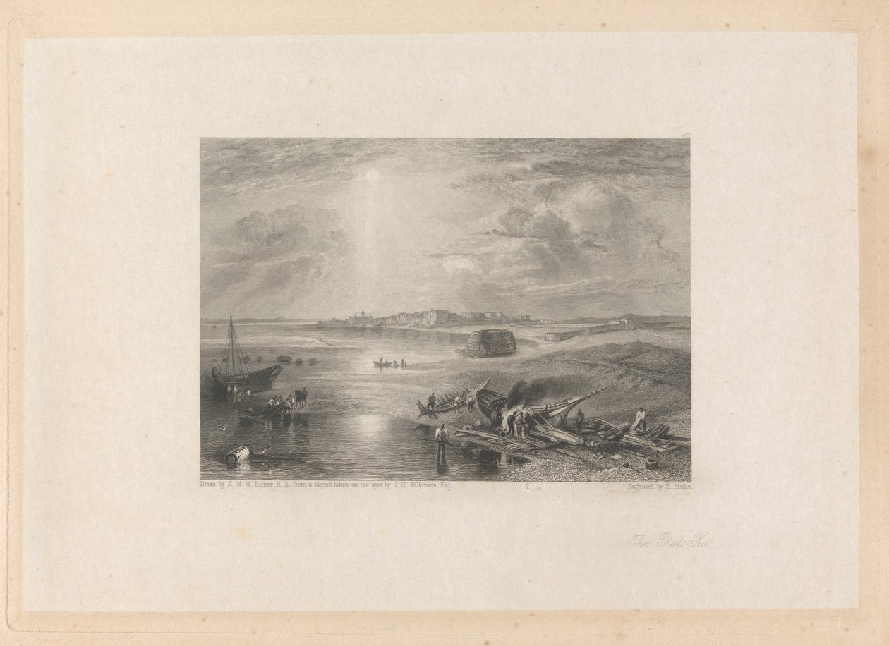 Das Rote Meer und Suez von Edward Francis Finden: Kunstdruck