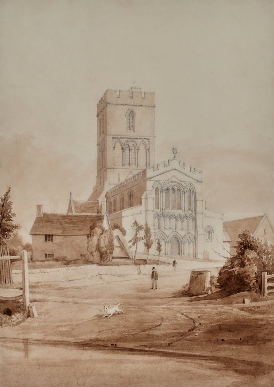 Kathedrale und Figur von Edward Pretty: Kunstdruck kaufen