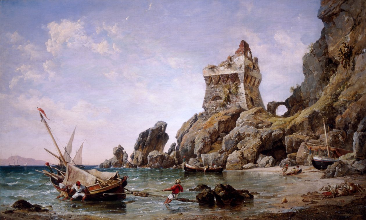Salerno, Italien von Edward William Cooke: Kunstdruck