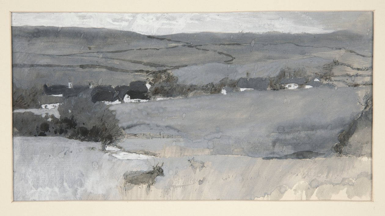 Landschaft mit Kuh im Vordergrund von Edwin Austin Abbey