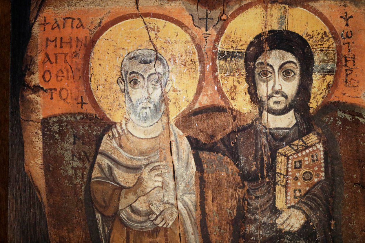 Jesus und Menas in einer Ikone aus dem sechsten Jahrhundert