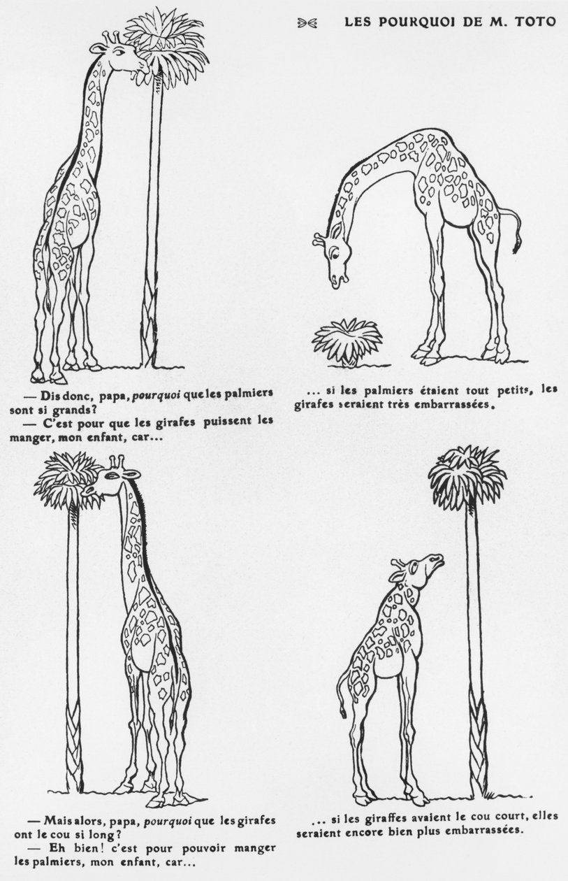'Les pourquoi de monsieur Toto', Karikatur der Darwinschen ...