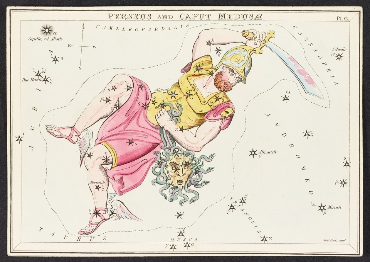 Perseus und Caput Medusa, aus 'Urania's Mirror; or, a View of the ...