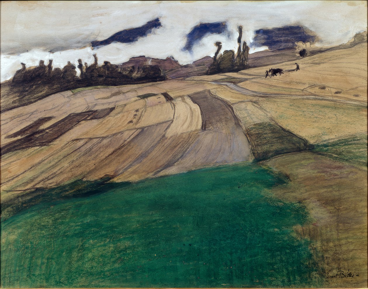 Landschaft bei Savièse von Ernest Bieler: Kunstdruck