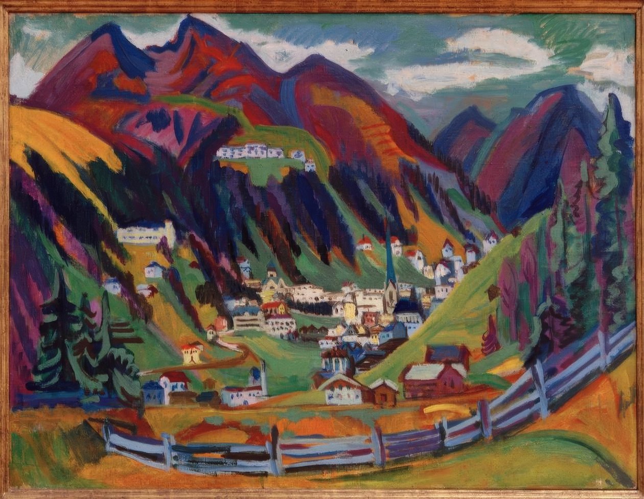 Blick auf Davos von Ernst Ludwig Kirchner: Kunstdruck kaufen