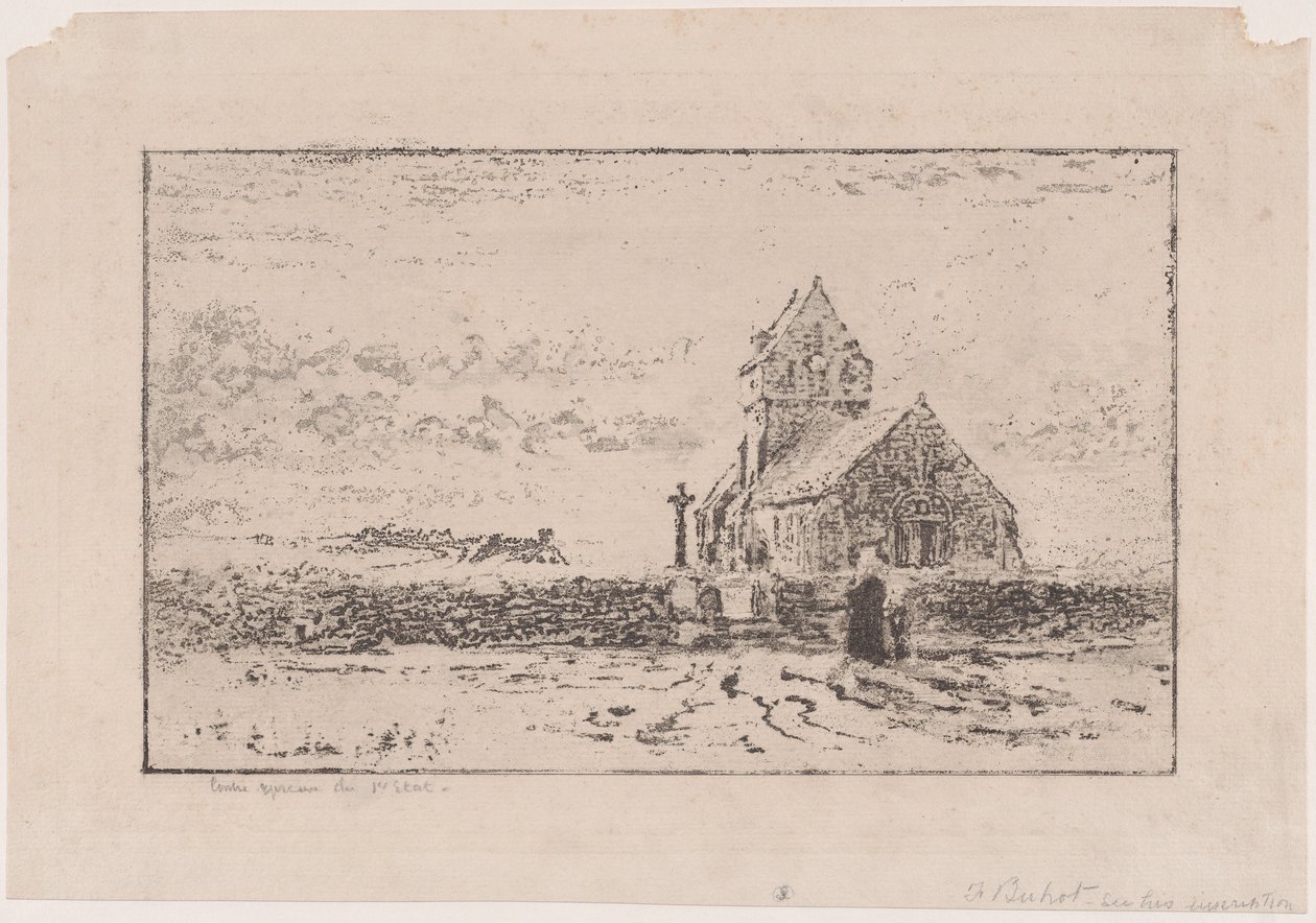Die Jobourg-Kirche von Felix Hilaire Buhot: Kunstdruck