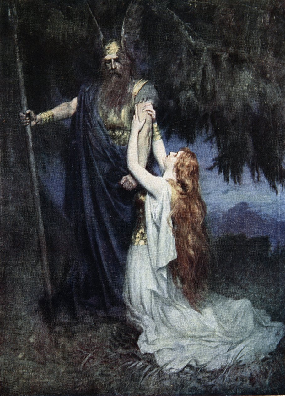Brunhilde kniete zu seinen Füßen, aus 'Die Geschichten der Wagner-Opern ...