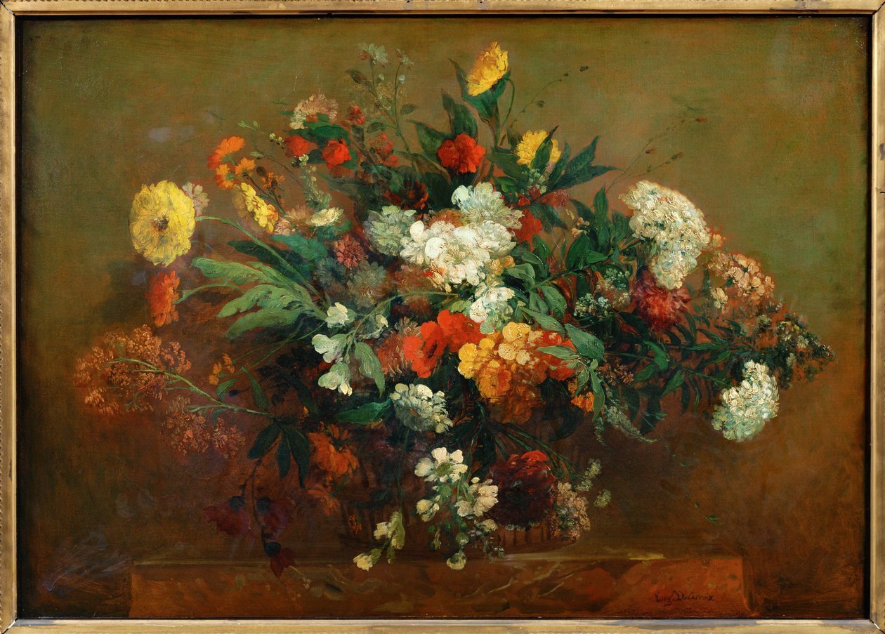 Blumen von Ferdinand Victor Eugene Delacroix: Kunstdruck