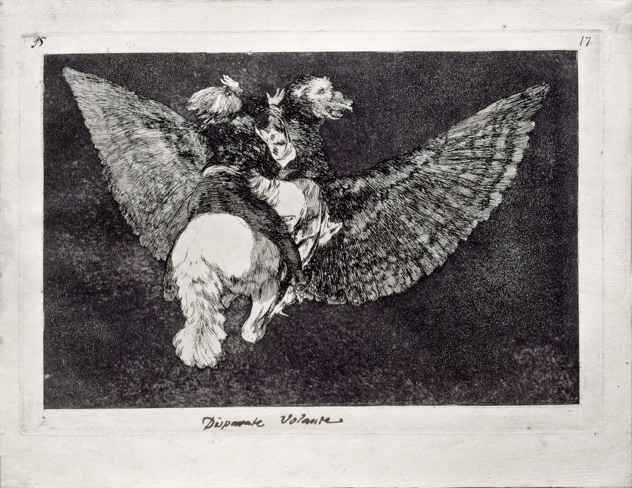 Fliegende Torheit aus der Serie Los Disparates Follies, 1815-1819