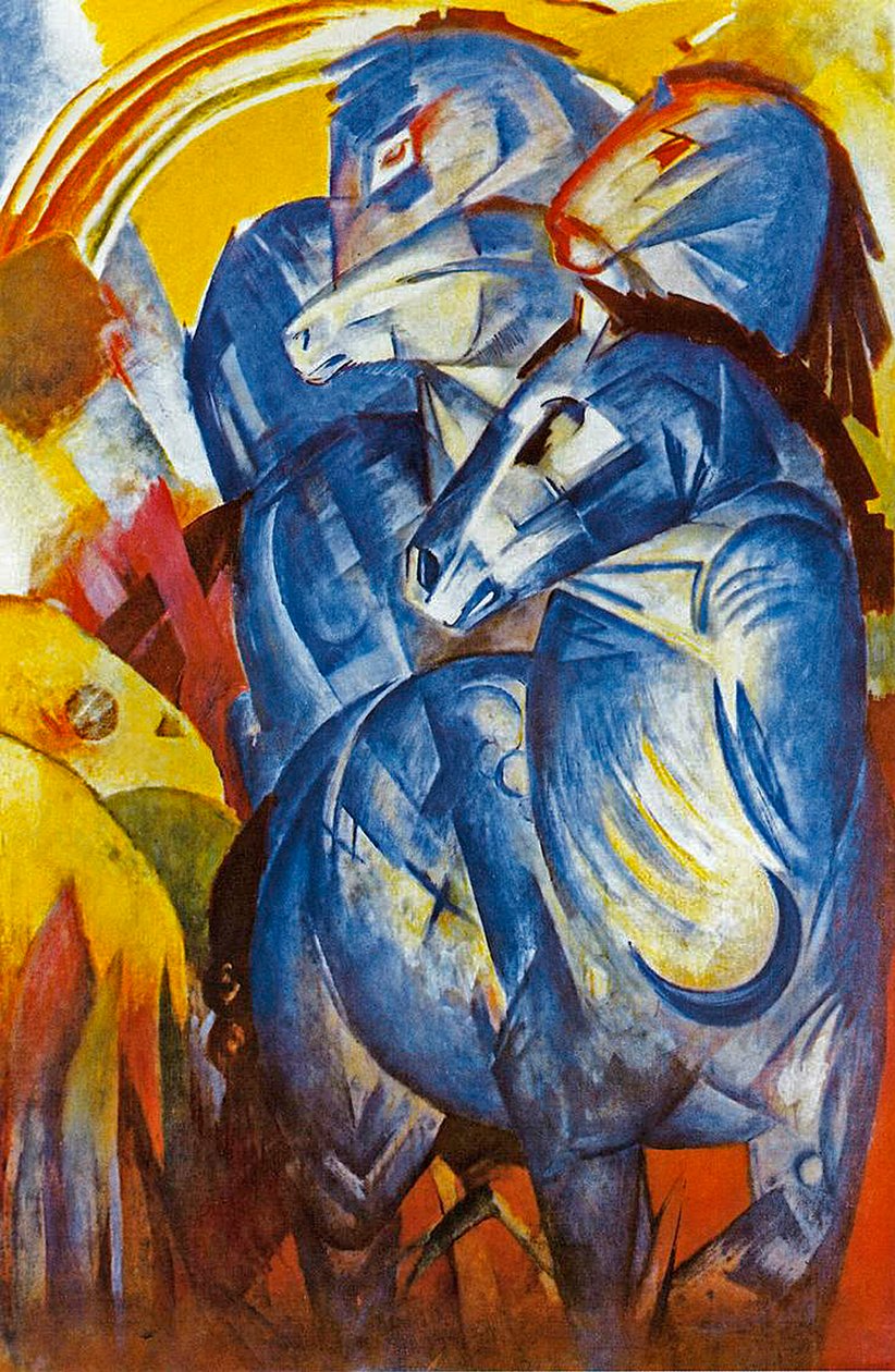 Der Turm der blauen Pferde, 1913 von Franz Marc: Kunstdruck