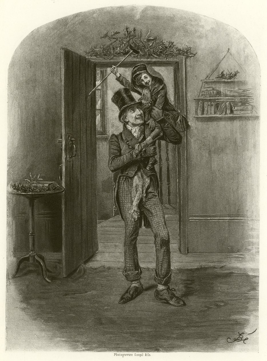 Bob Cratchit und Tiny Tim von Frederick Barnard: Kunstdruck