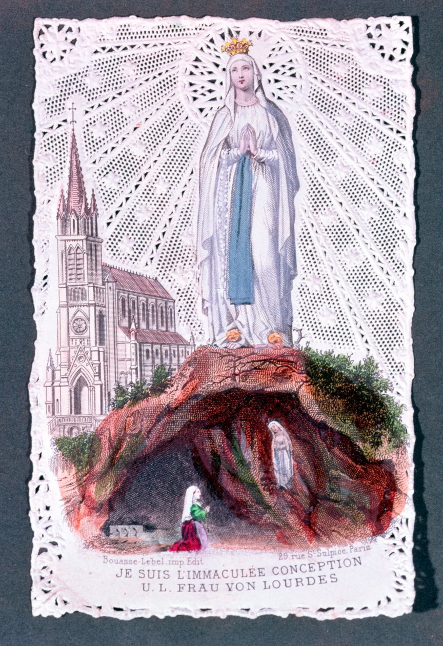 Erscheinung unserer Lieben Frau von Lourdes, graviert von Bouasse-Lebel ...