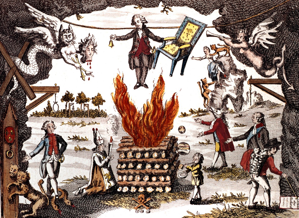 Karikatur von Mirabeau, Vorsitzender des Jakobinerclubs, 1789