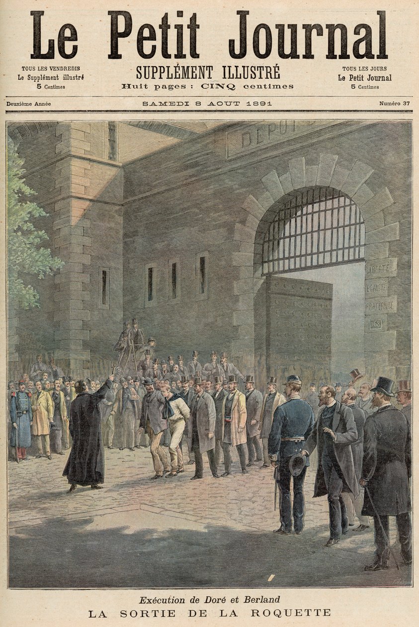 Hinrichtung von Dore und Berland: Verlassen von La Roquette, aus 'Le ...