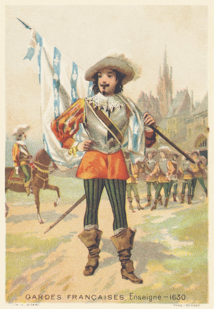 Französische Garde, Fähnrich im Jahr 1630 (Regiment d'infanterie de la ...
