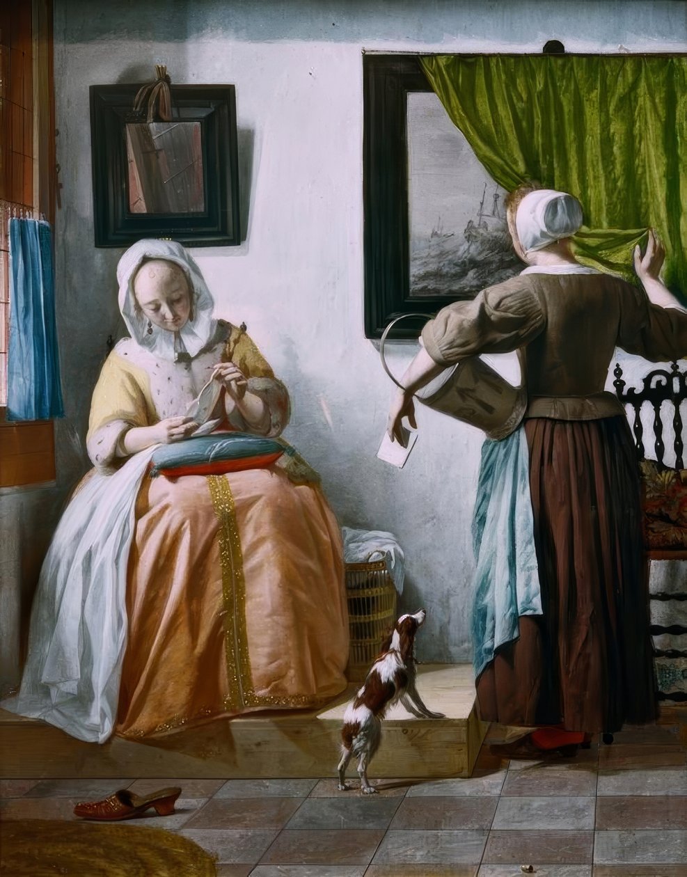 G. Metsu, Brieflesende Dame und Dienstmagd von Gabriel Metsu
