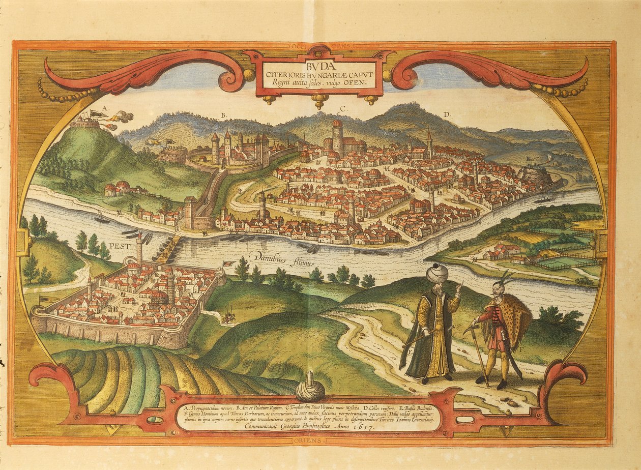 Budapest aus 'Civitates Orbis Terrarum' von Georg Braun