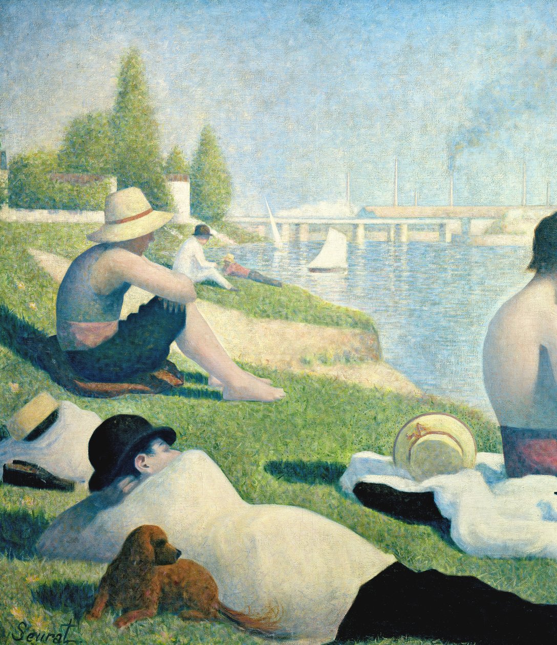 Badende in Asnieres, 1884 (Detail) von Georges Seurat