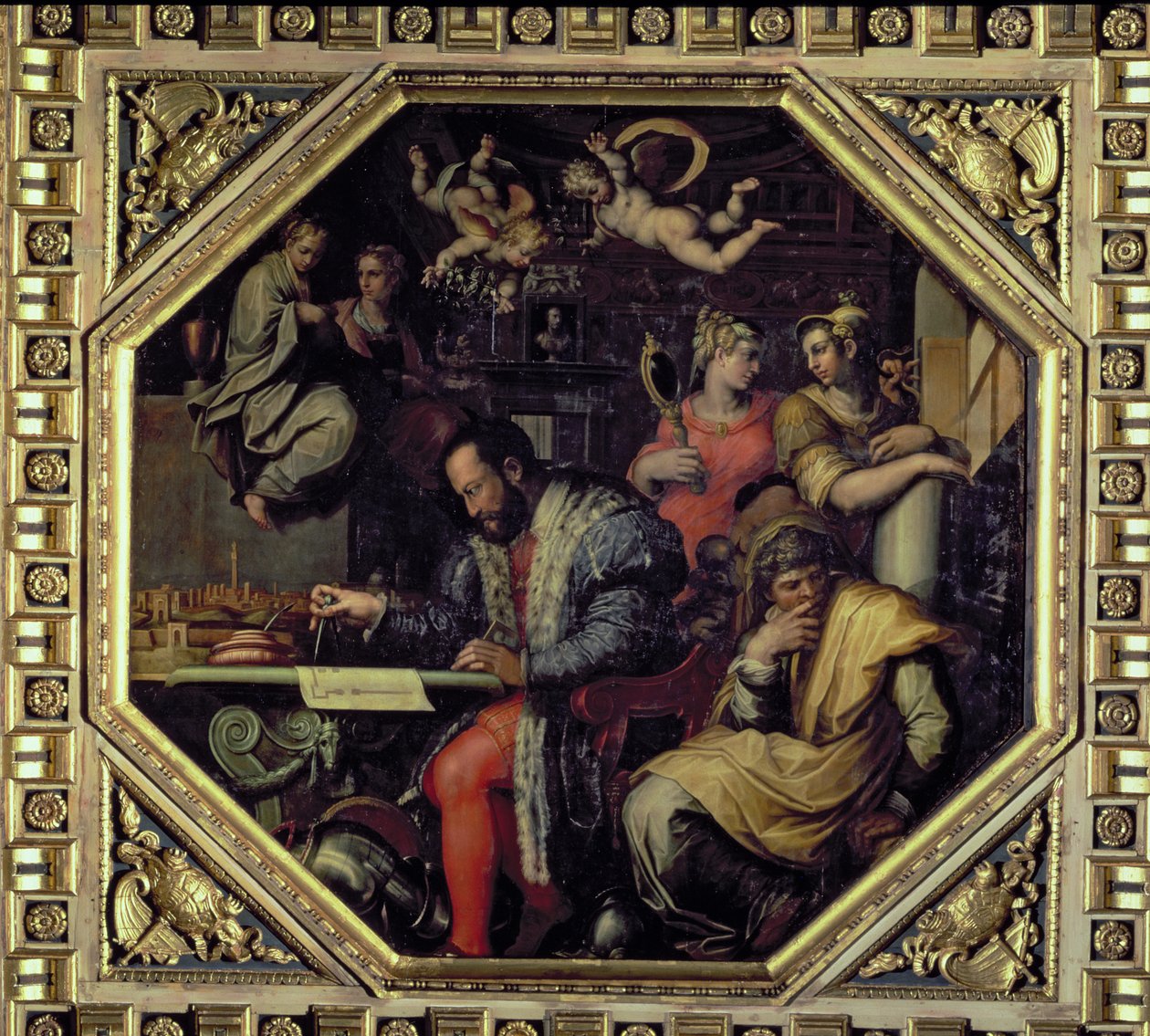 Cosimo I. de' Medici (1519-74) plant die Eroberung von Siena im Jahr ...