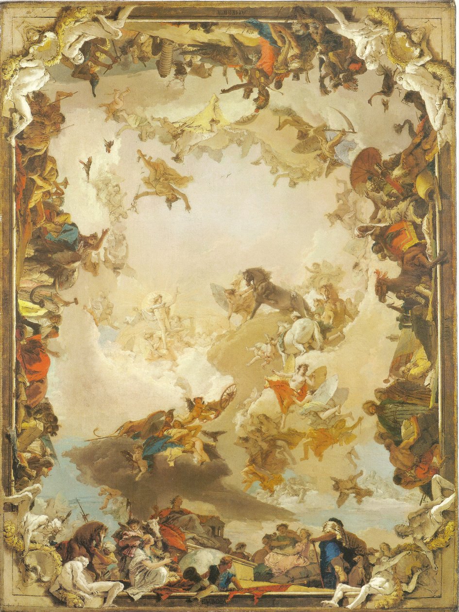 Apollo und die vier Kontinente von Giovanni-Battista Tiepolo