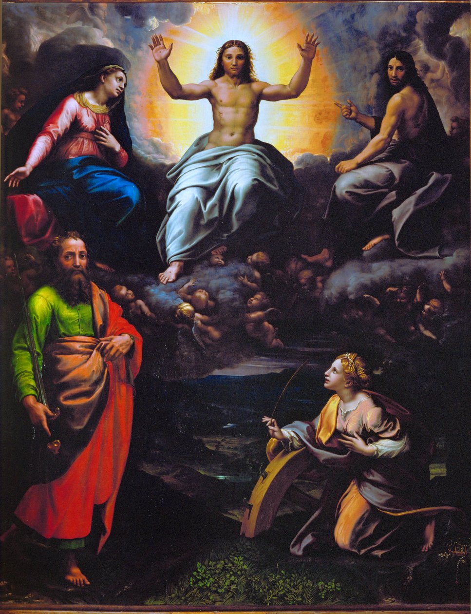 Deesis mit den Heiligen Paulus und Katharina von Alexandria