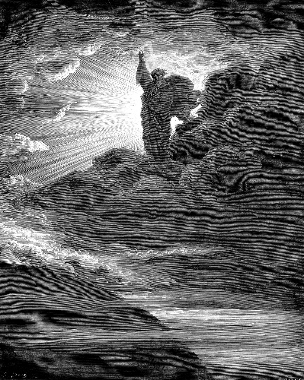 Gott erschafft Licht von Gustave Dore: Kunstdruck kaufen