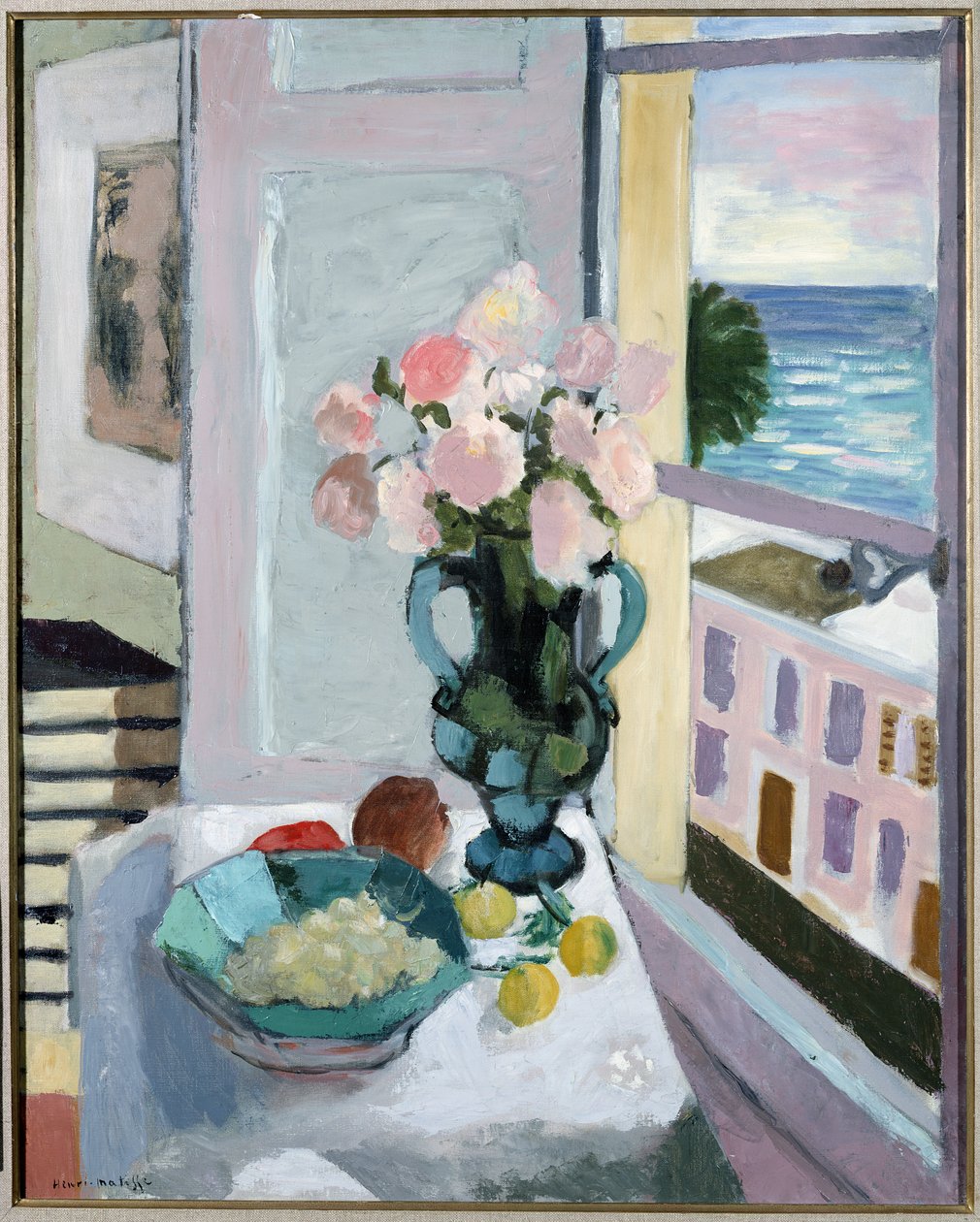 Blumen vor einem Fenster von Henri Matisse: Kunstdruck