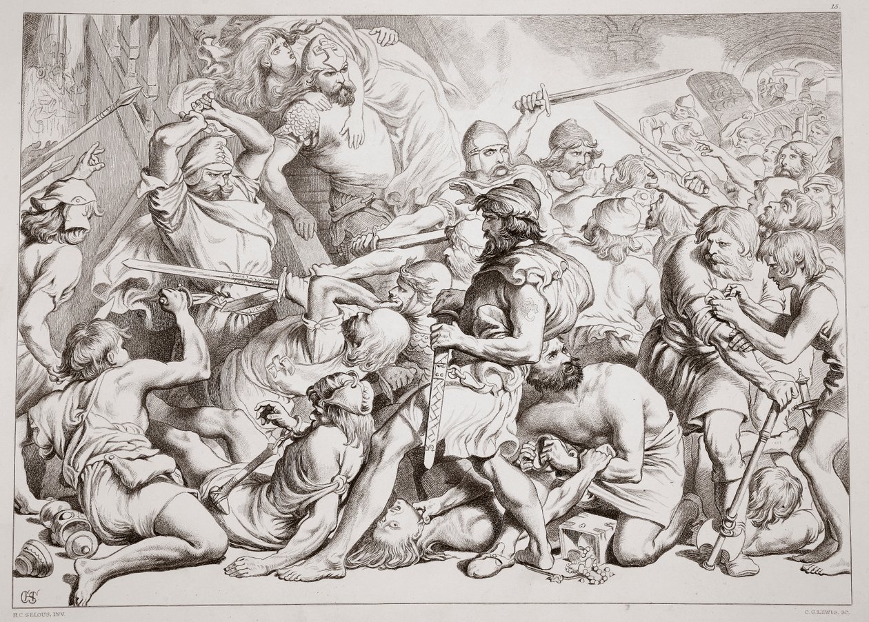 Wie Hereward Alftruda rettet, Illustration aus Hereward the Great von ...