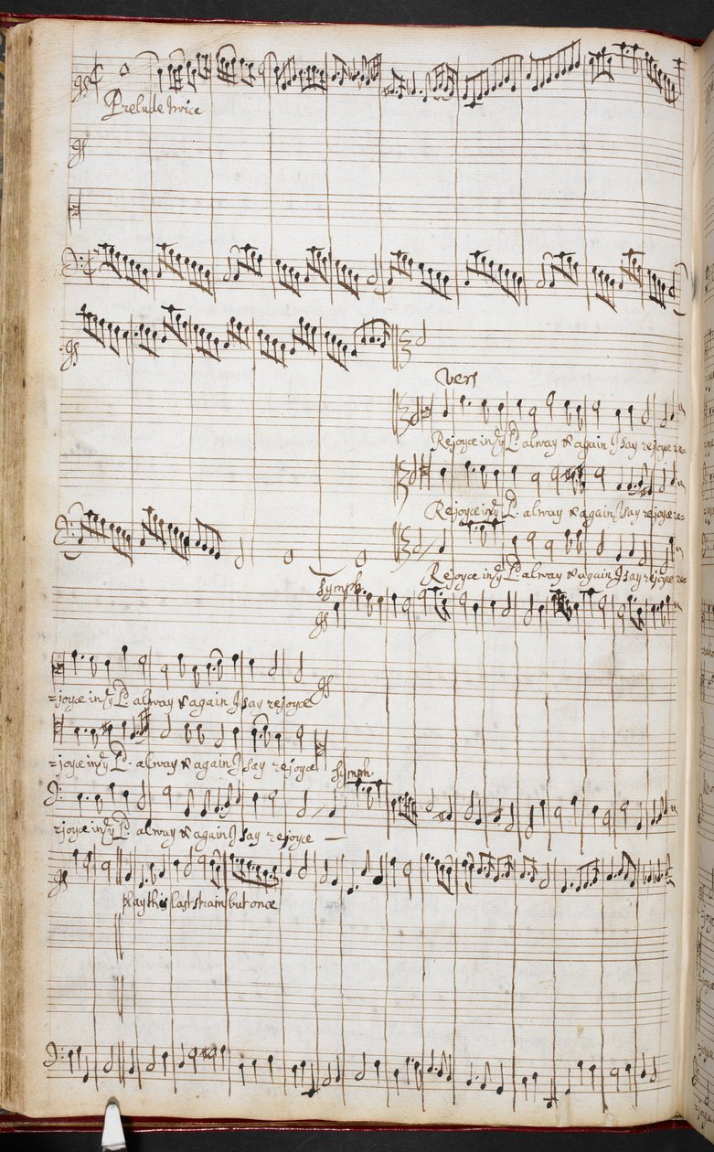 Purcells Autograph von 'Rejoice in the Lord always'