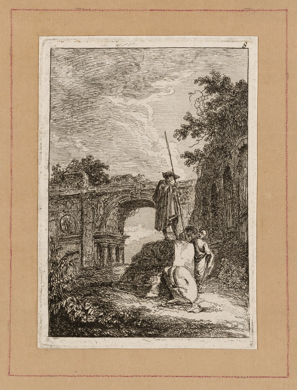 Tafel Acht aus Abende in Rom von Hubert Robert: Kunstdruck