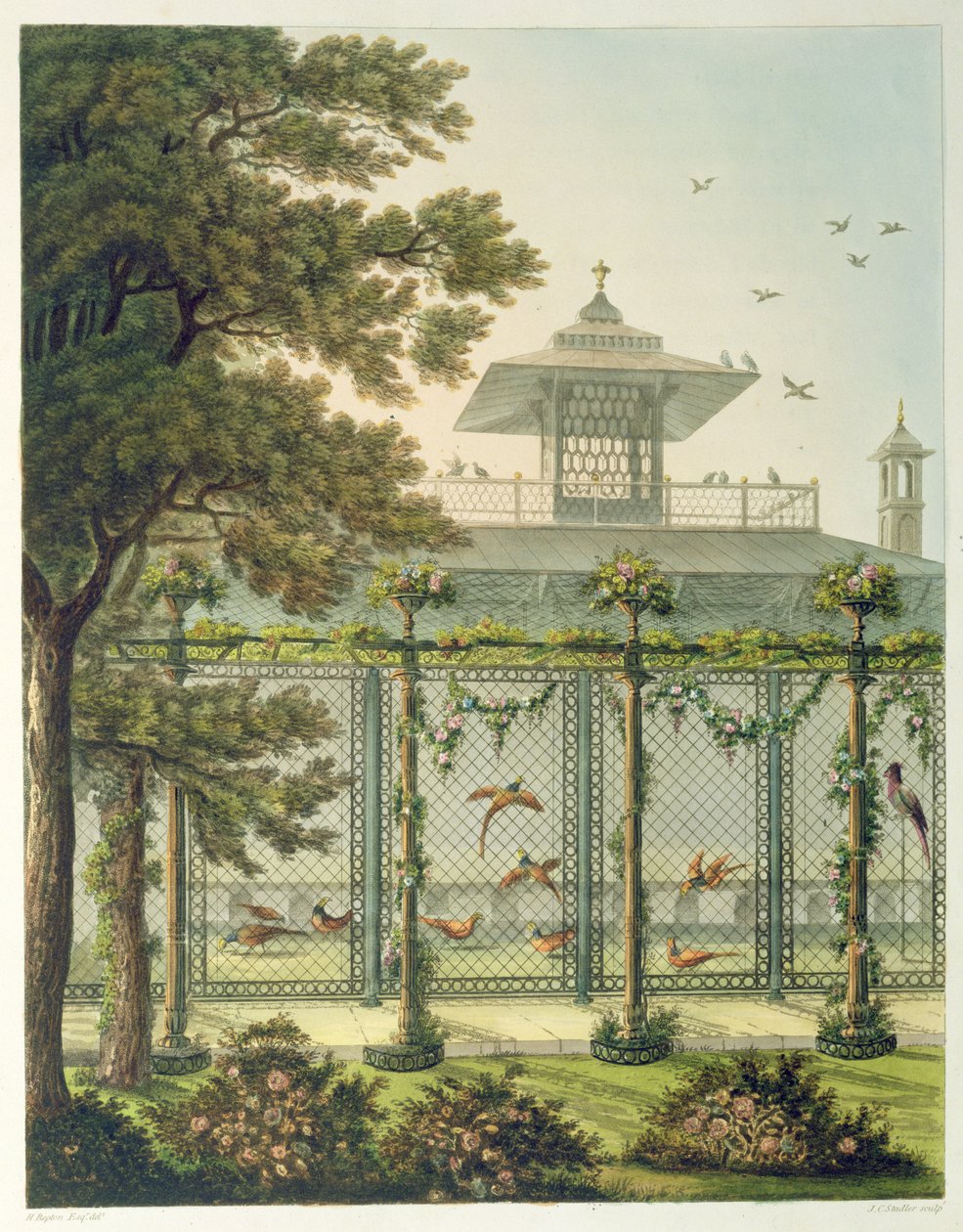 Das Fasanengehege, graviert von Joseph Constantine Stadler (fl.1780 ...